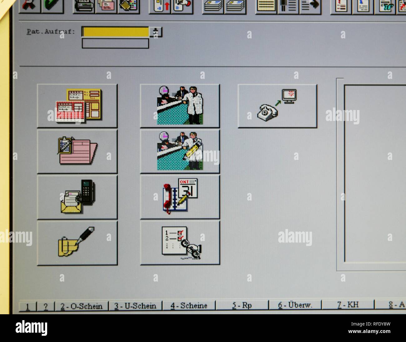 Desktop of a software for doctor's practises Stock Photo - Alamy