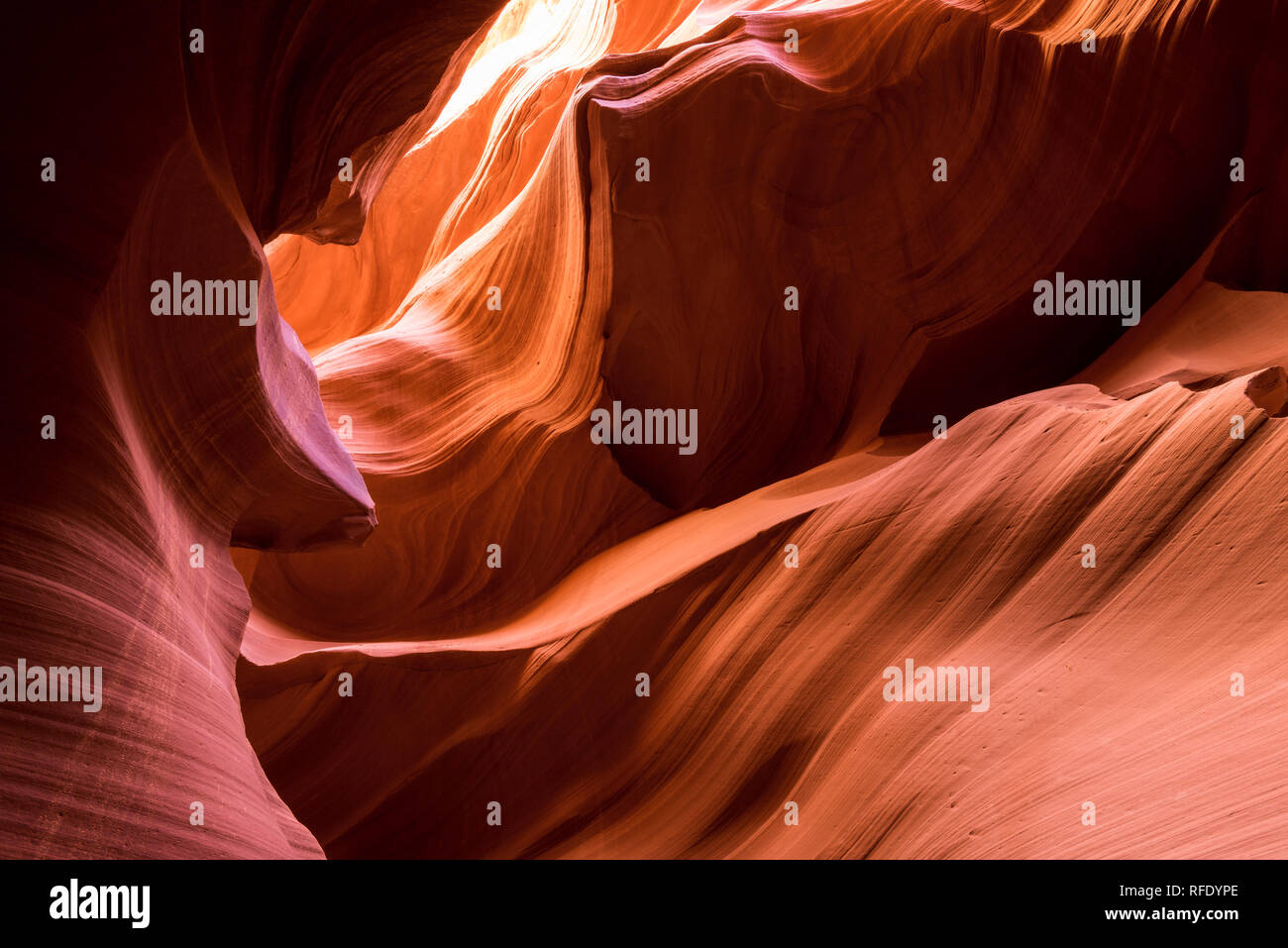 Slickrock formations in lower Antelope Canyon, Navajo Indian ...