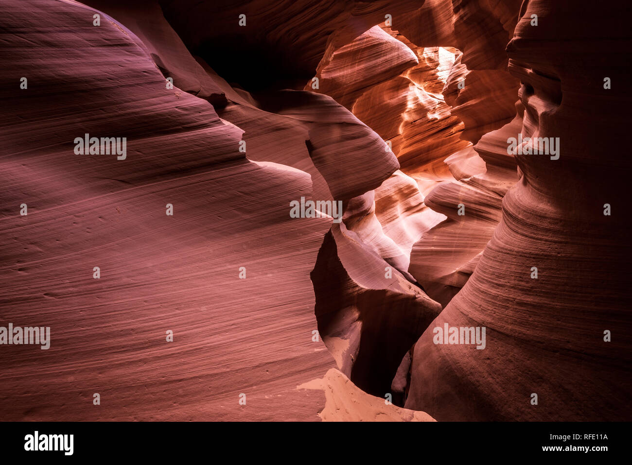 Slickrock formations in lower Antelope Canyon, Navajo Indian ...