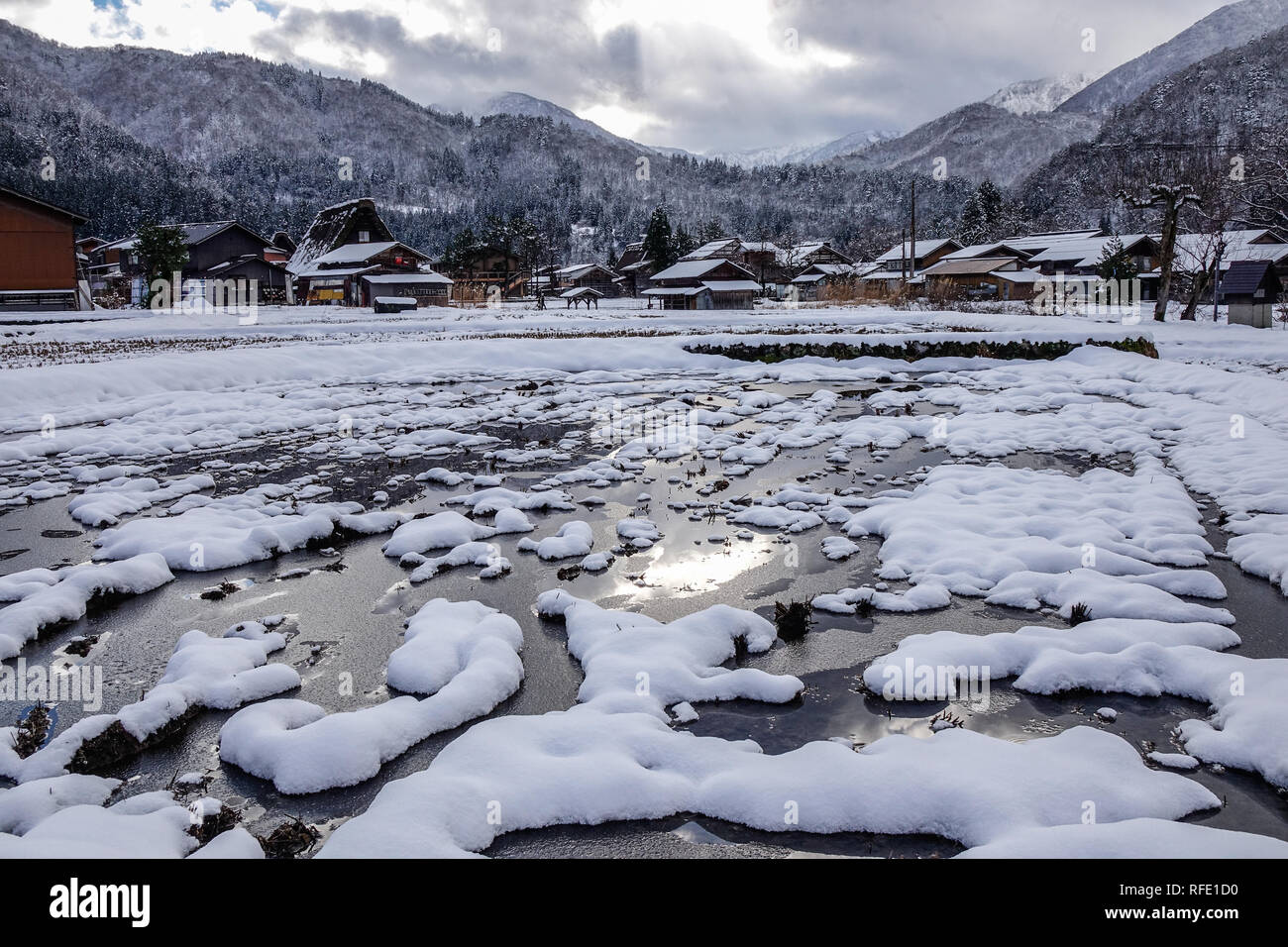 Historic Village of Shirakawago at winter in Gifu, Japan. Shirakawago ...