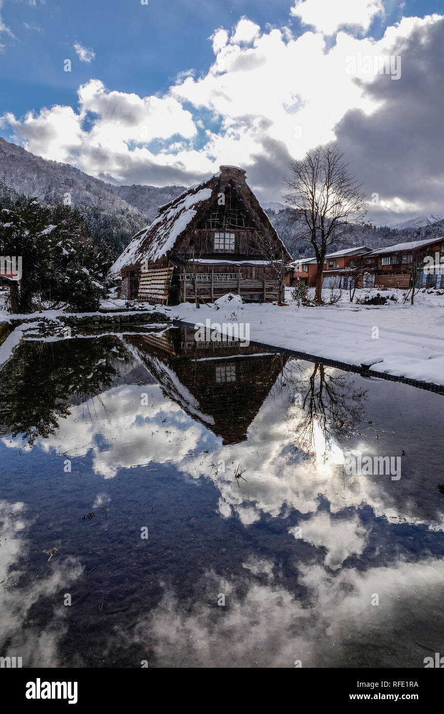 Historic Village of Shirakawago at winter in Gifu, Japan. Shirakawago ...
