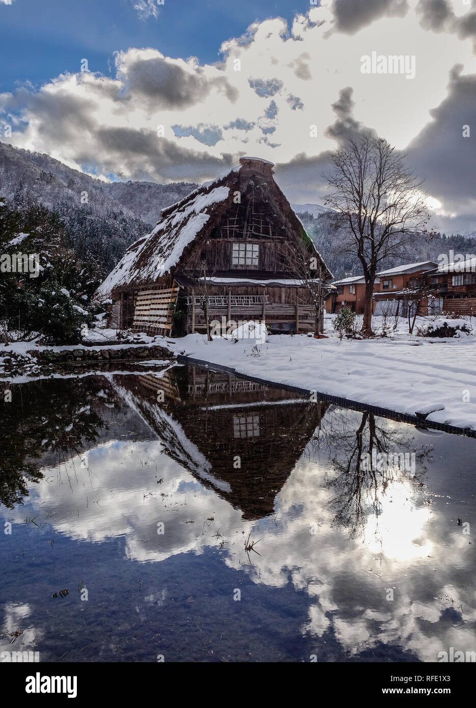 Historic Village of Shirakawago at winter in Gifu, Japan. Shirakawago ...