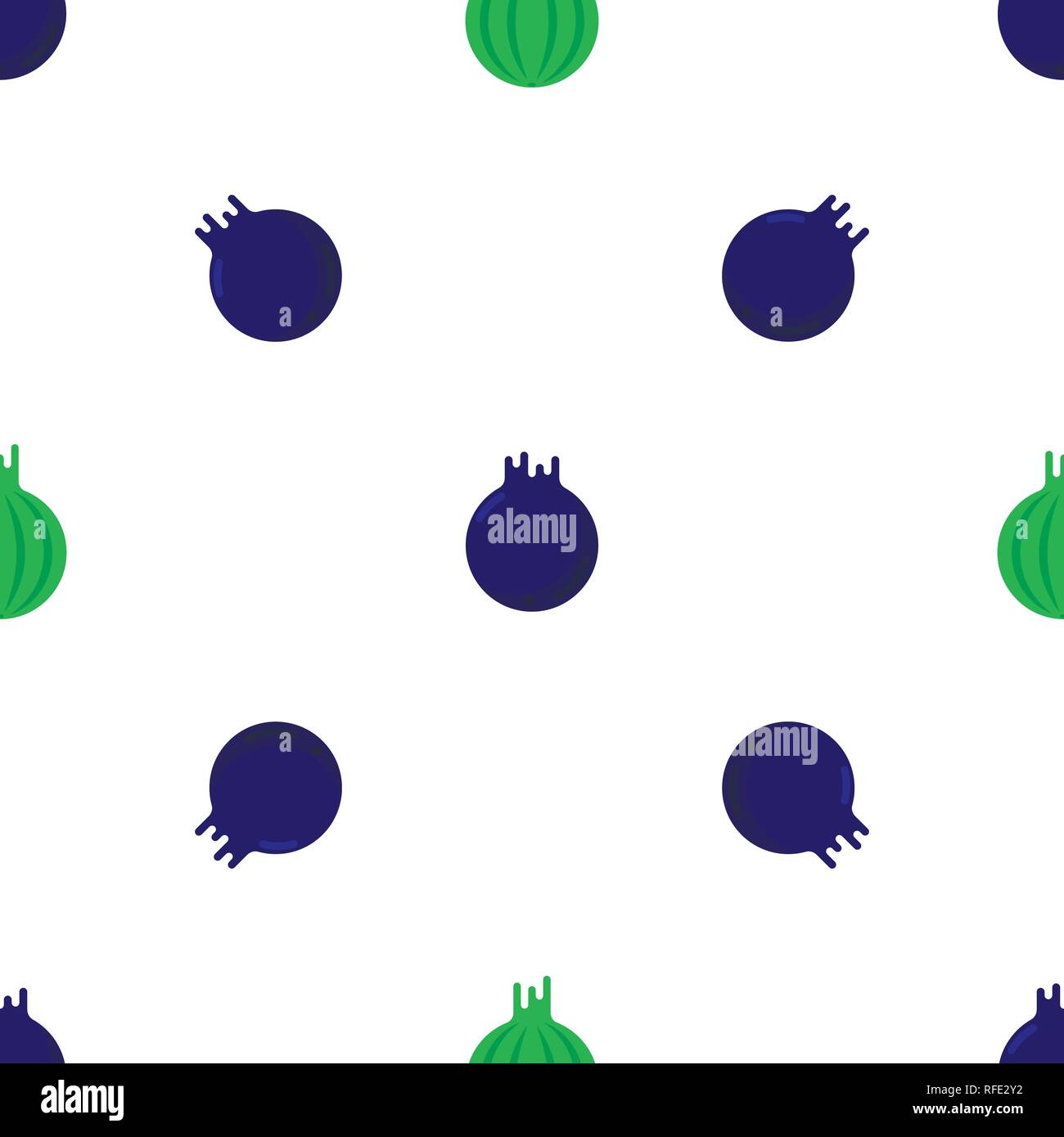 Seamless flat texture design with blueberry and gooseberry in cool flat ...