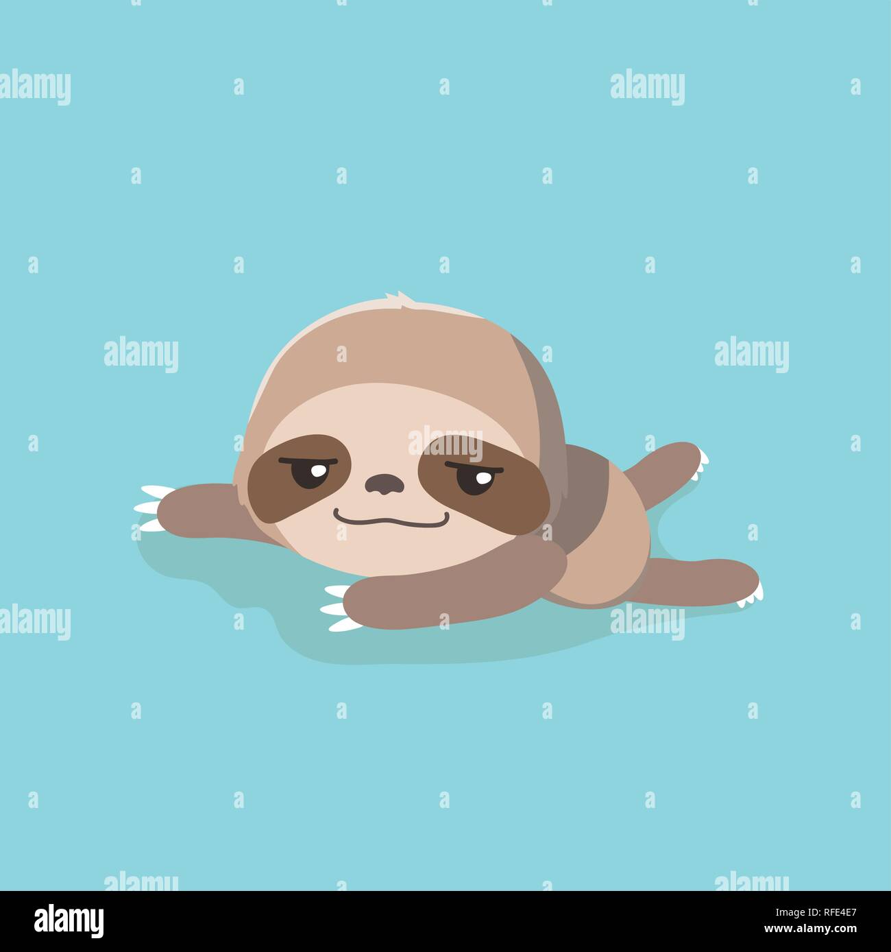 cute sloth on pastel background Stock Vector Image & Art - Alamy