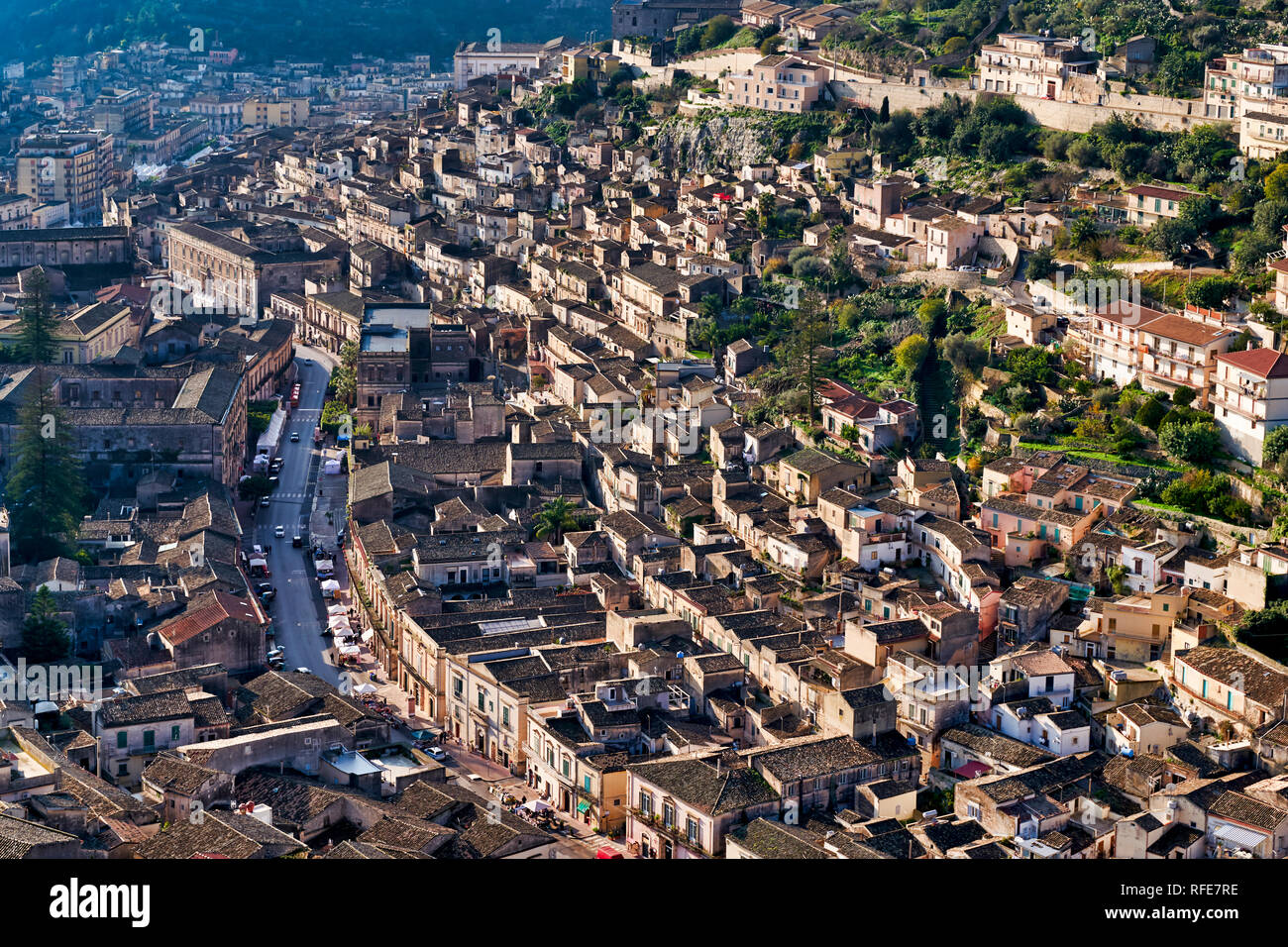 Aerial view of Modica Sicily Italy Stock Photo - Alamy