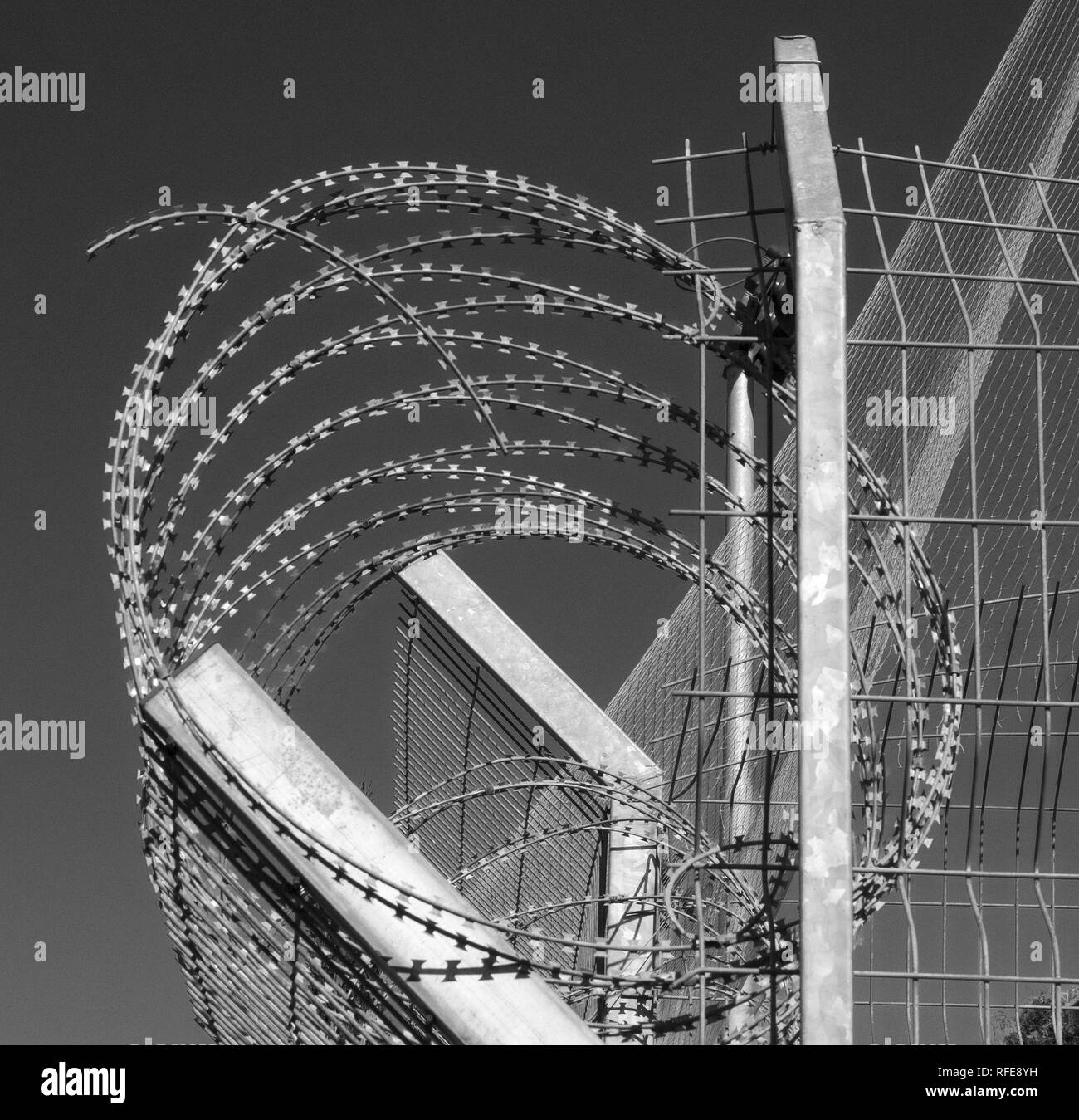Fence sharp points Black and White Stock Photos & Images - Alamy
