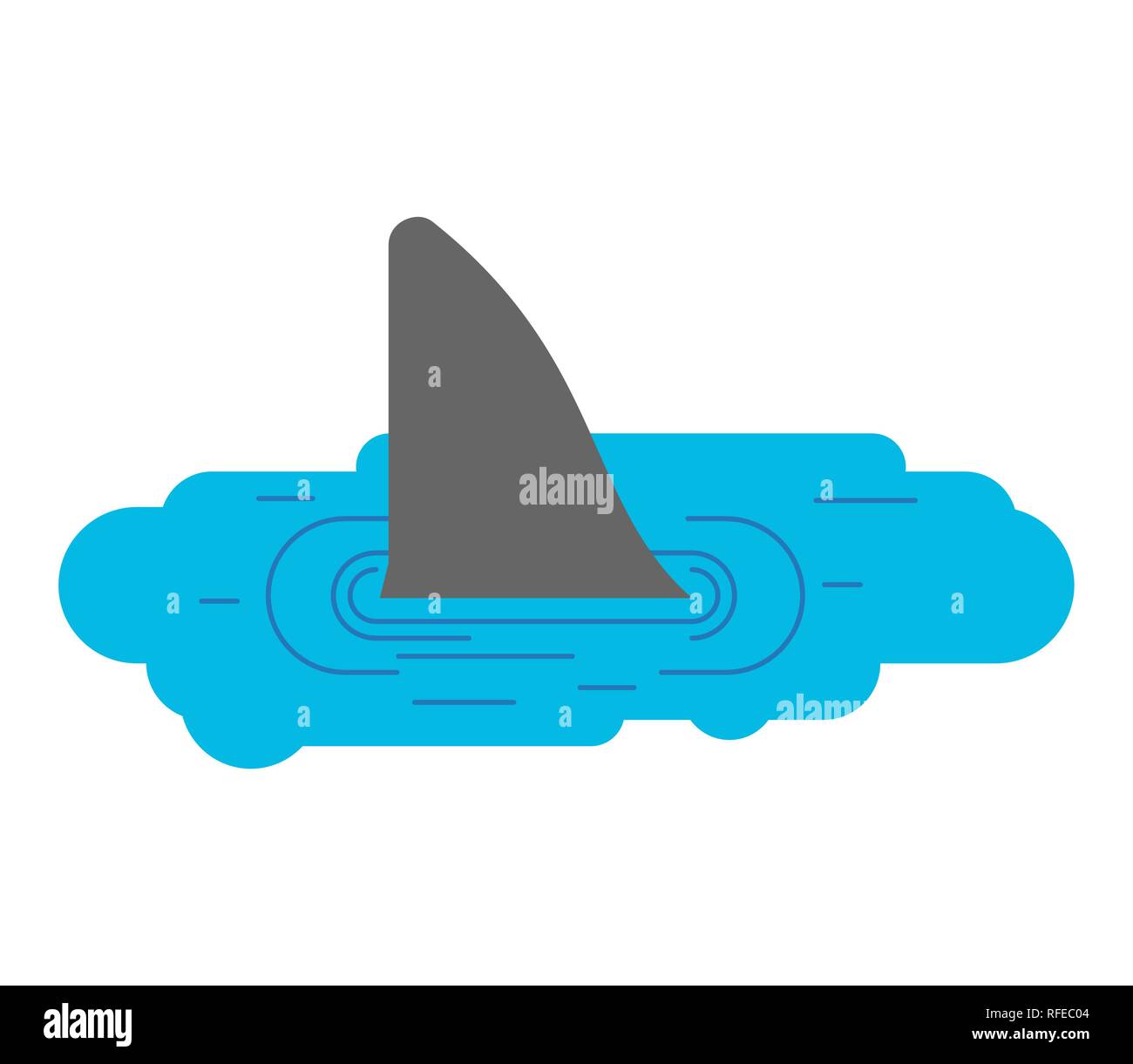 Shark in puddle. Marine predator in small plash Stock Vector Image ...