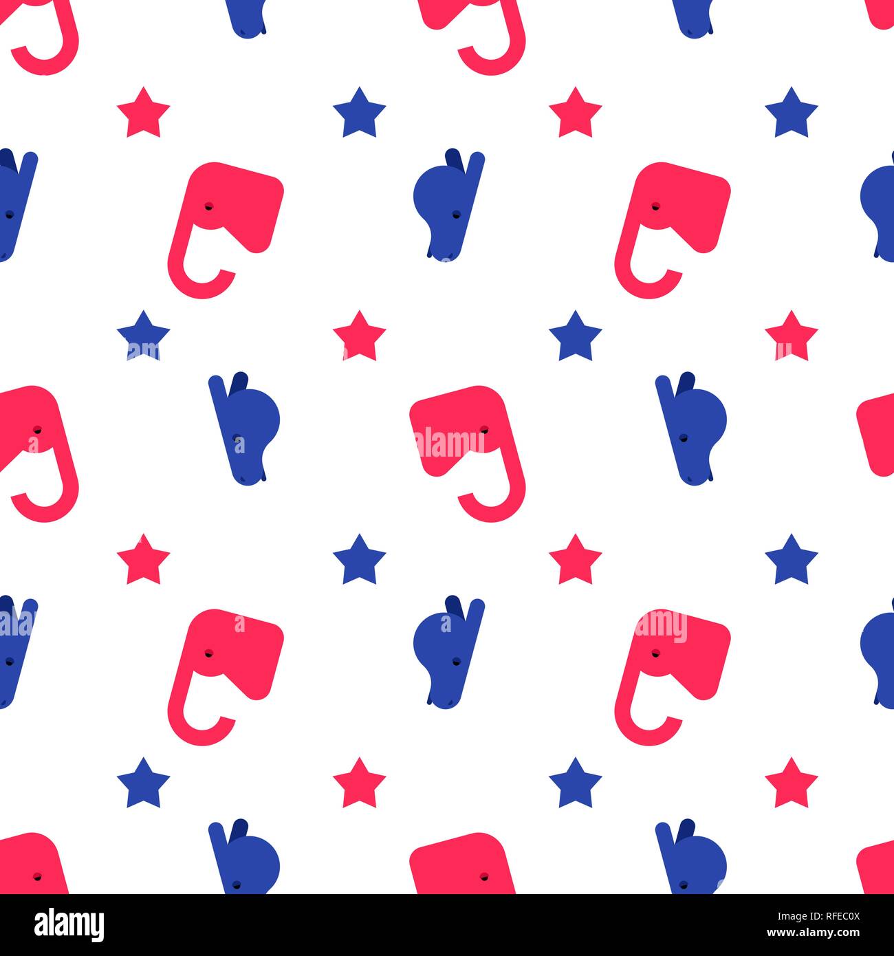 Elephant and Donkey pattern seamless. Democrat and Republican ...