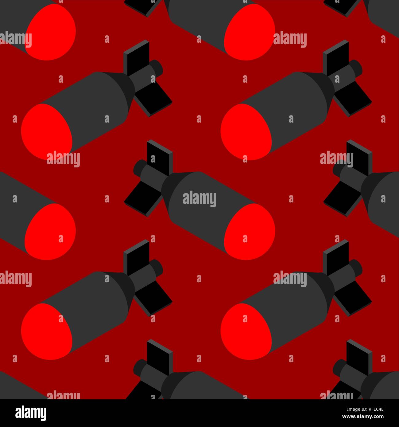 Nuclear Bomb pattern seamless. Torpedo bombshell background war. vector ...