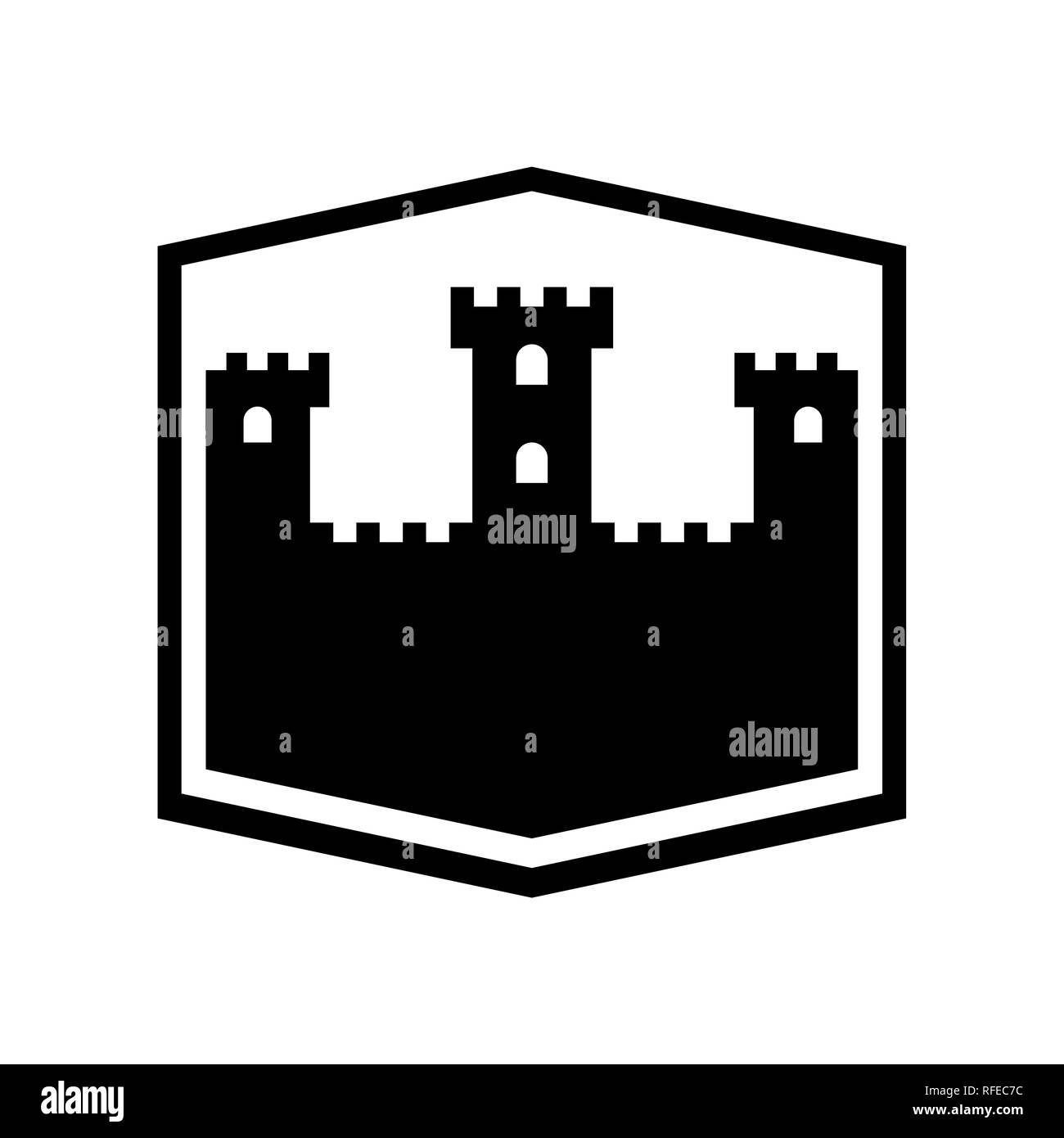 Fortress sign logo. Castle Tower symbol. Old outpost icon Stock Vector ...