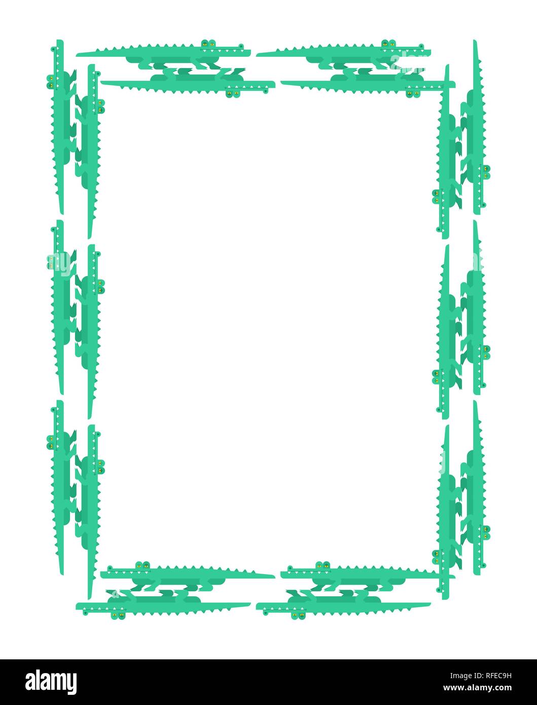 Crocodile frame. Alligator background. croc reptile vector illustration ...