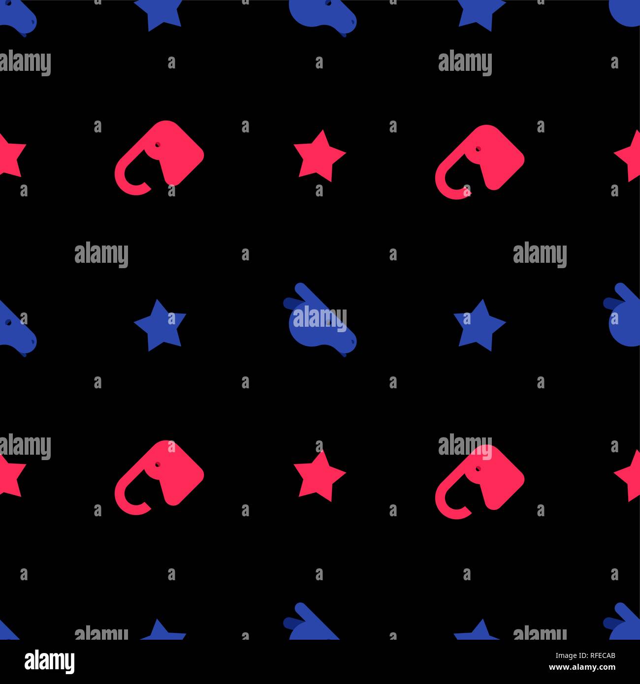 Elephant and Donkey pattern seamless. Democrat and Republican ...
