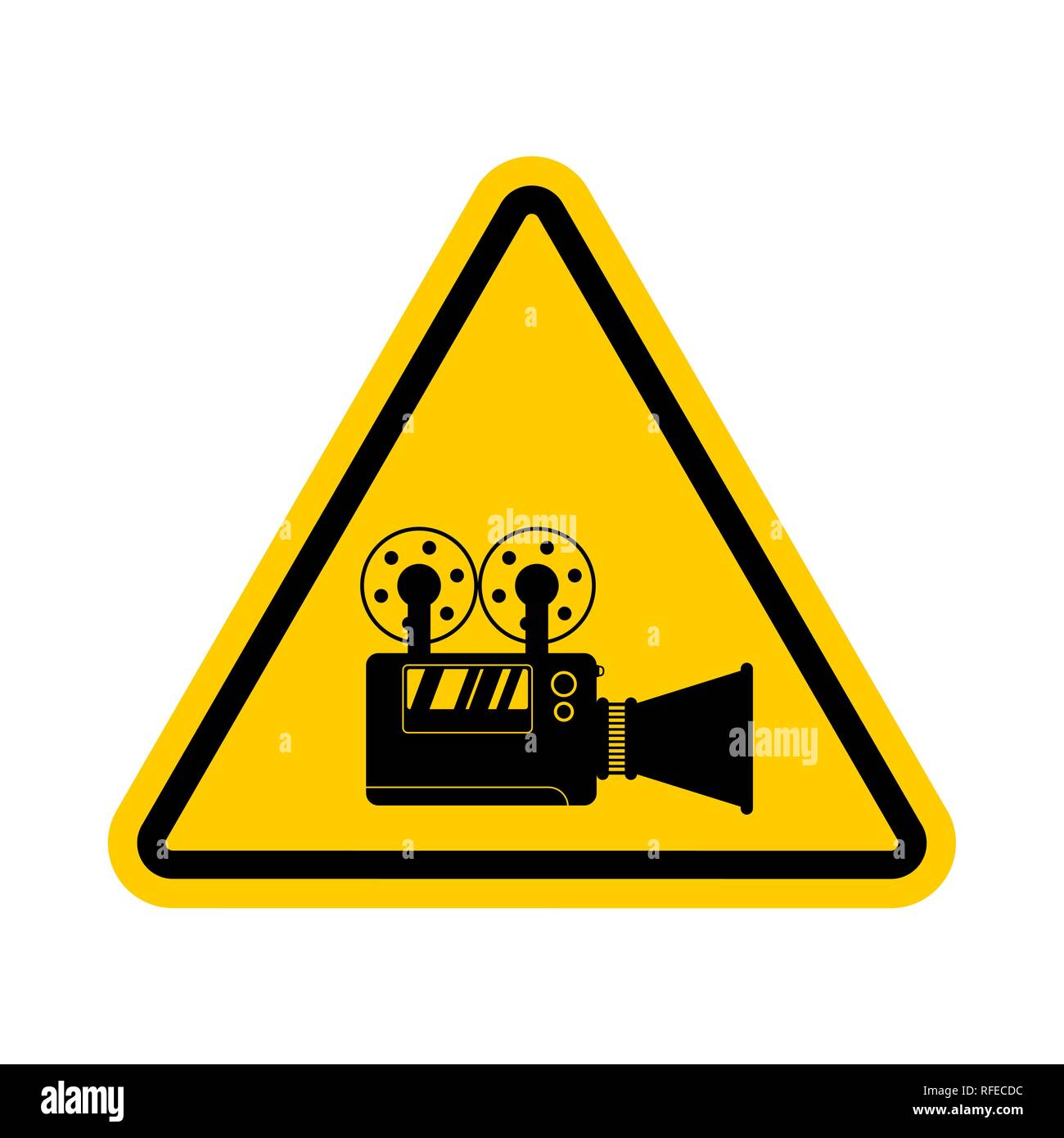 Tv filming warning Stock Vector Images - Alamy
