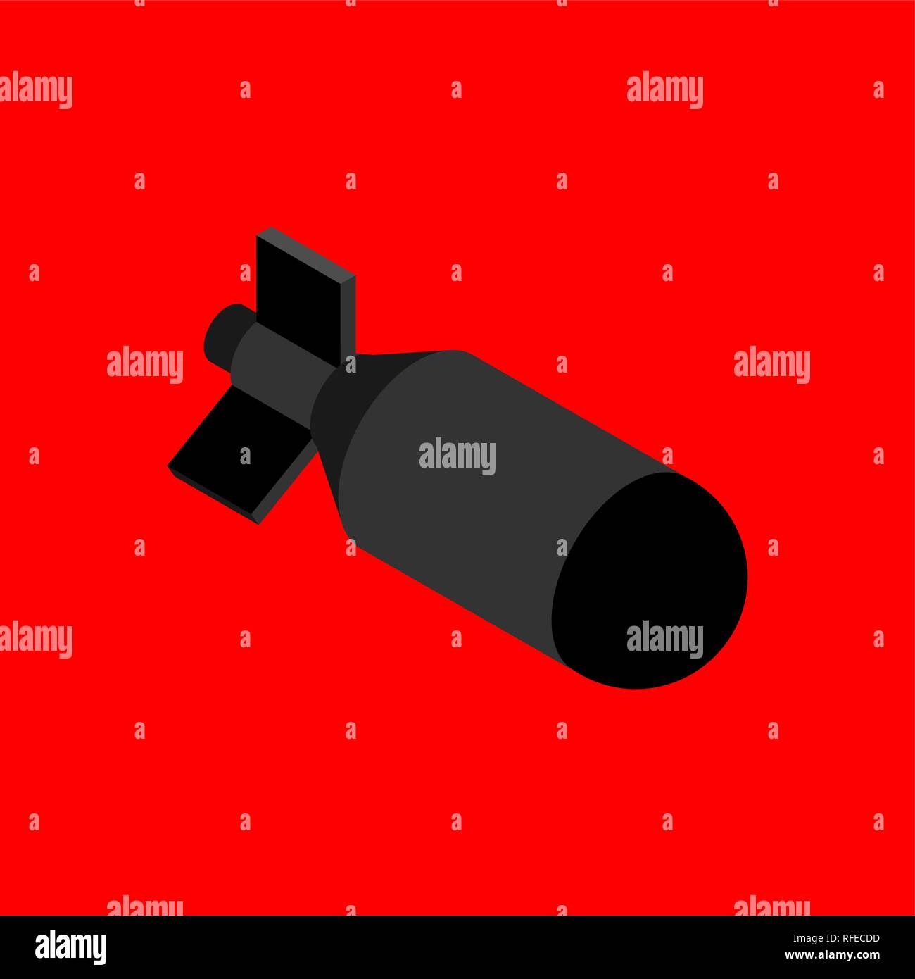 Nuclear Bomb isolated. Torpedo bombshell. vector illustration Stock ...