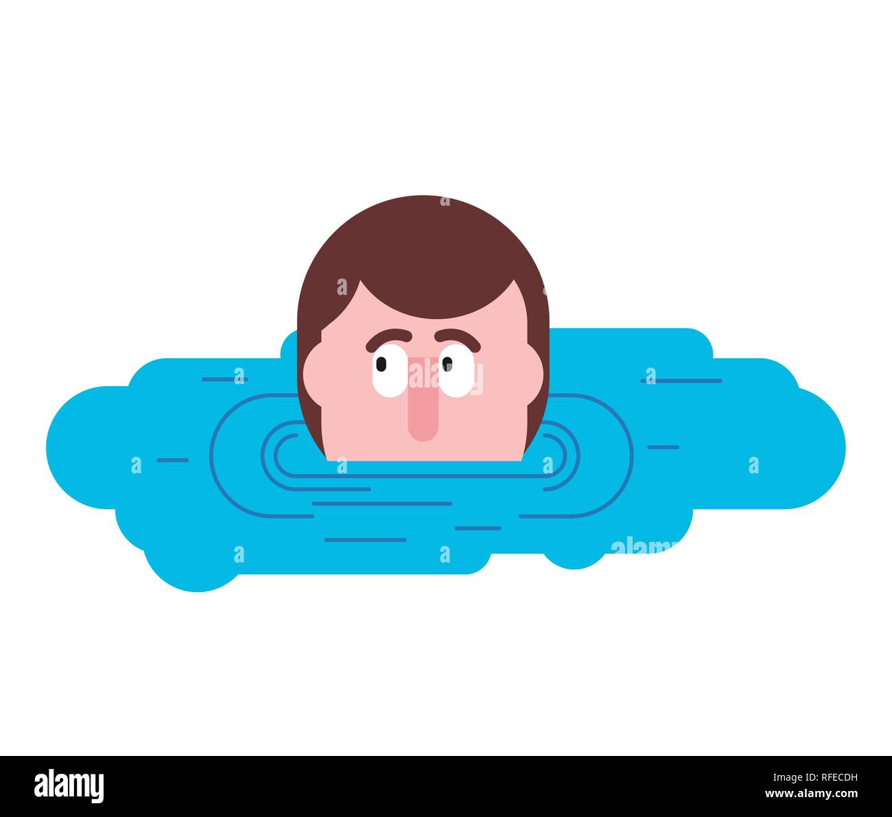 head in Puddle. Man looks out of puddle Stock Vector Image & Art - Alamy