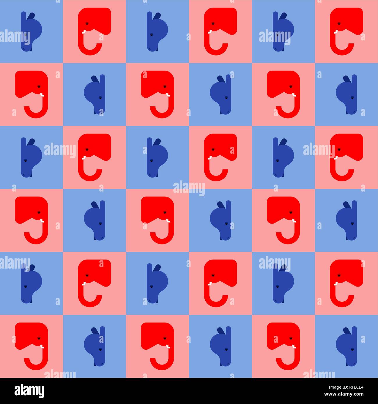 Elephant and Donkey pattern seamless. Democrat and Republican ...