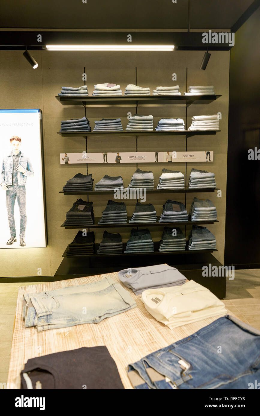 SEOUL, SOUTH KOREA - CIRCA MAY, 2017: clothing on display at a Calvin ...