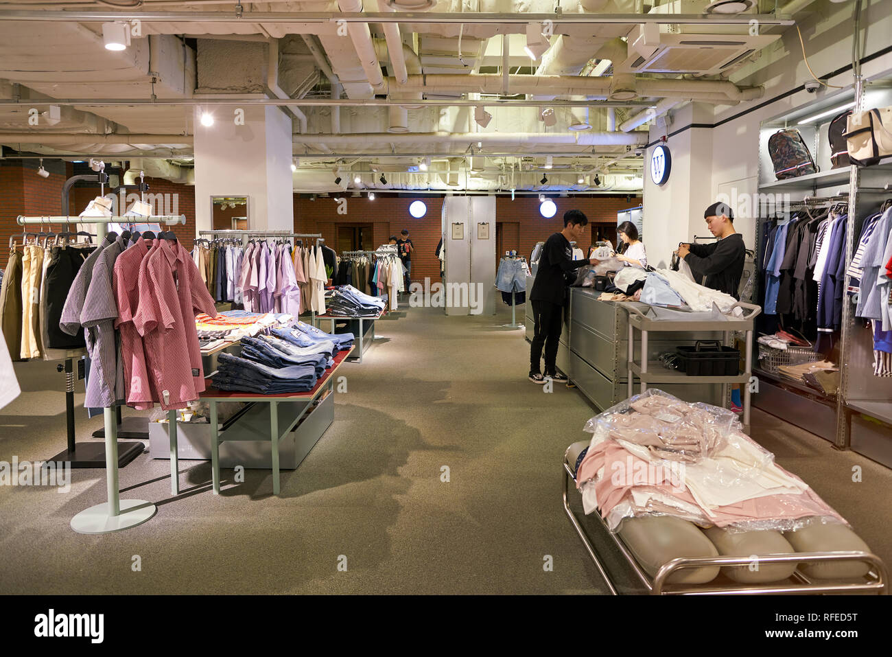 SEOUL, SOUTH KOREA - CIRCA MAY, 2017: inside a store in Seoul Stock ...