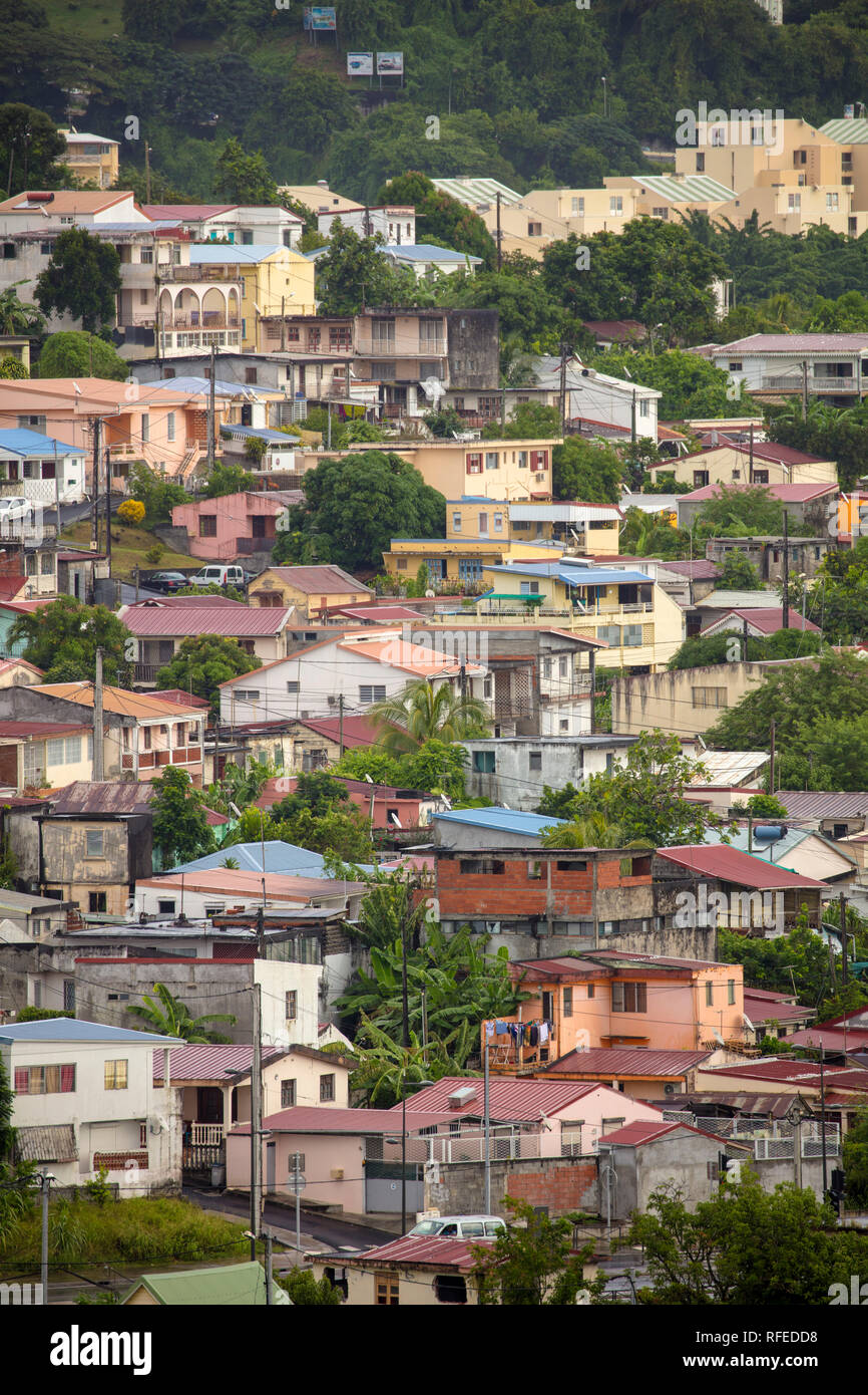 France, Martinique, Fort-de-France, View on residential area Stock ...