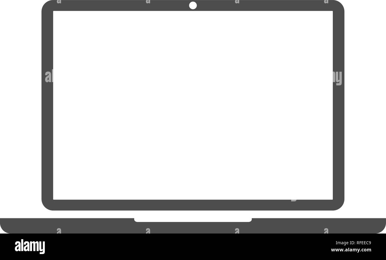 Modern Laptop Icon with front view. Isolated vector illustration Stock ...