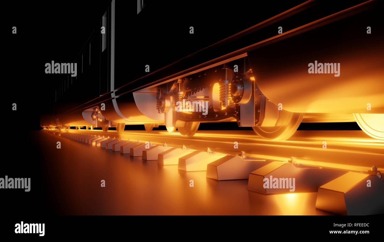 Abstract composition of night high-speed train Stock Photo - Alamy