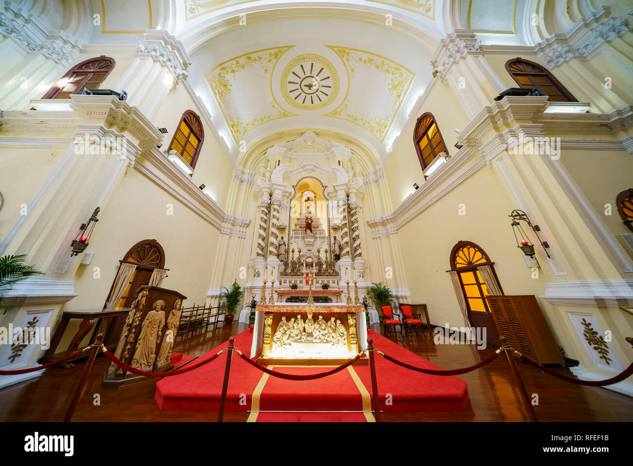 Macau, DEC 24: Interior view of the famous Chapel of St. Joseph ...