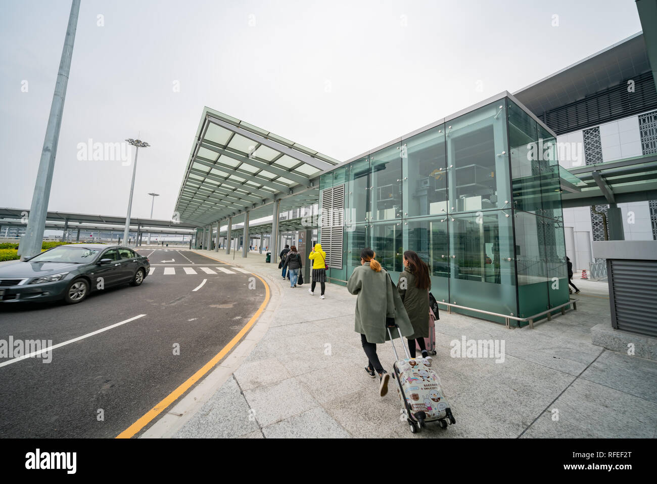 Macau, DEC 31: Exterior view of the Macau Boundary Crossing Facilities ...