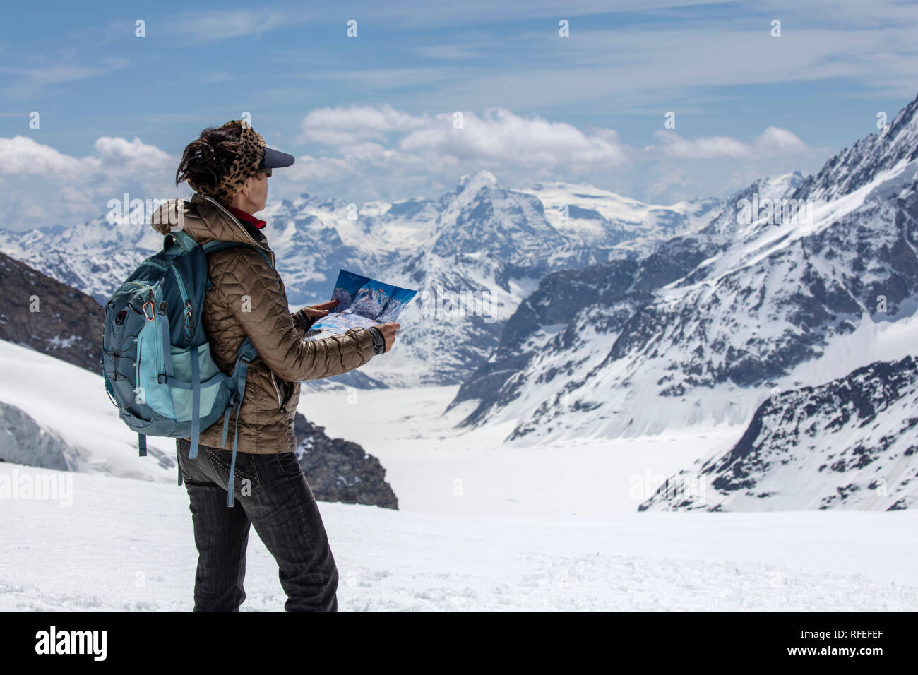 Switzerland, Alps, Berner Oberland, Grindelwald, Jungfraujoch. Spring ...