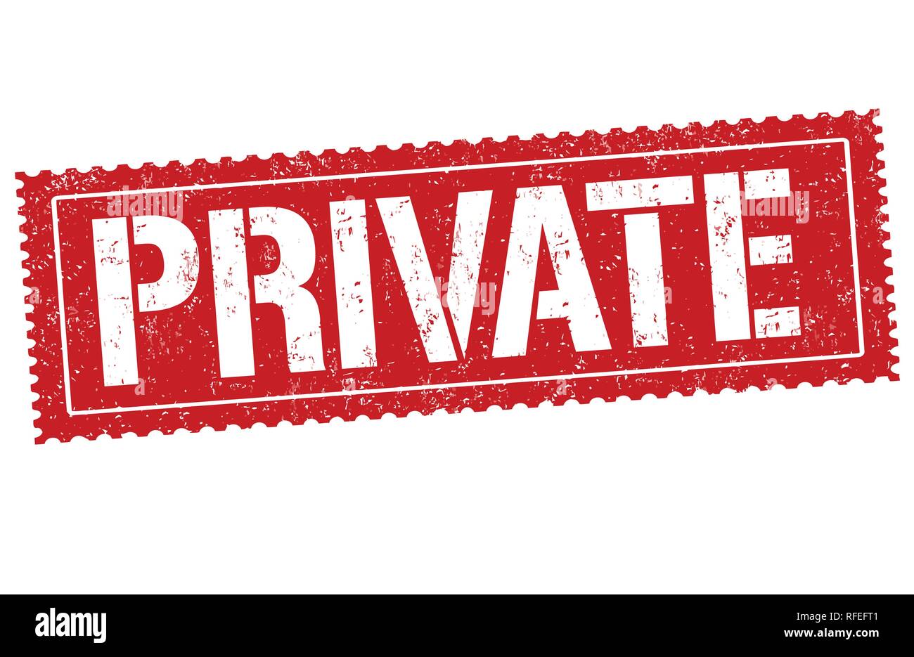Private sign or stamp on white background, vector illustration Stock ...