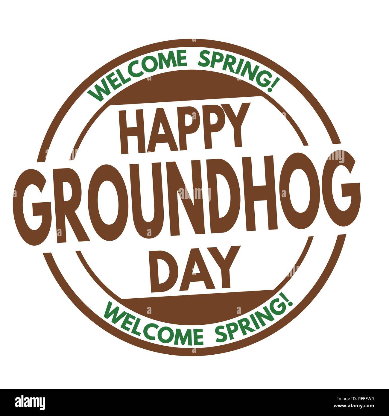 Happy groundhog day sign or stamp on white background, vector ...