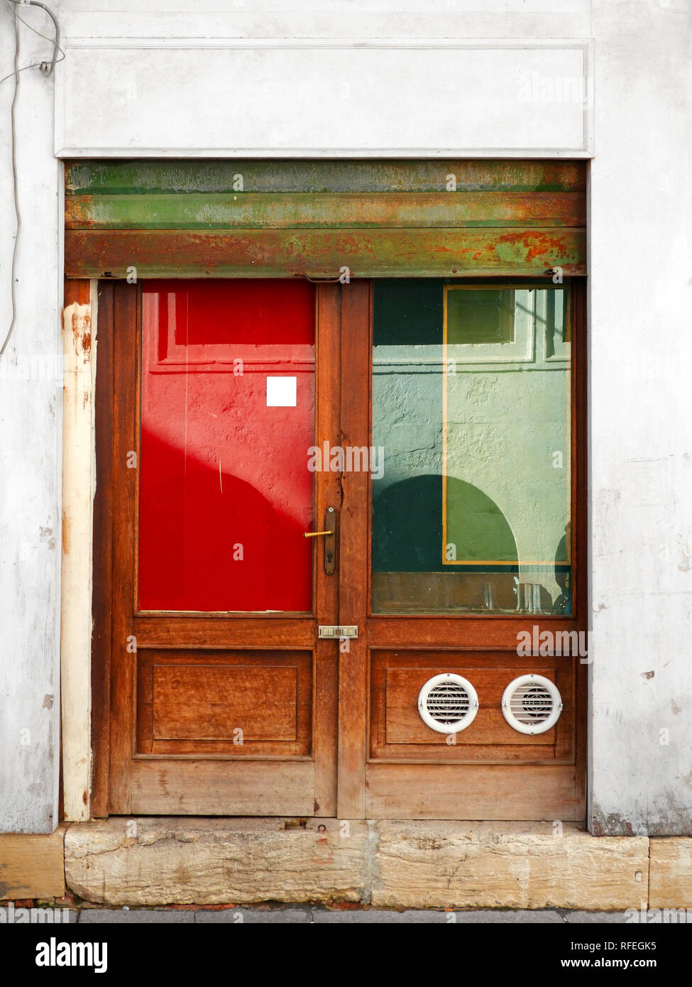 old weathered wooden window with glass Stock Photo - Alamy