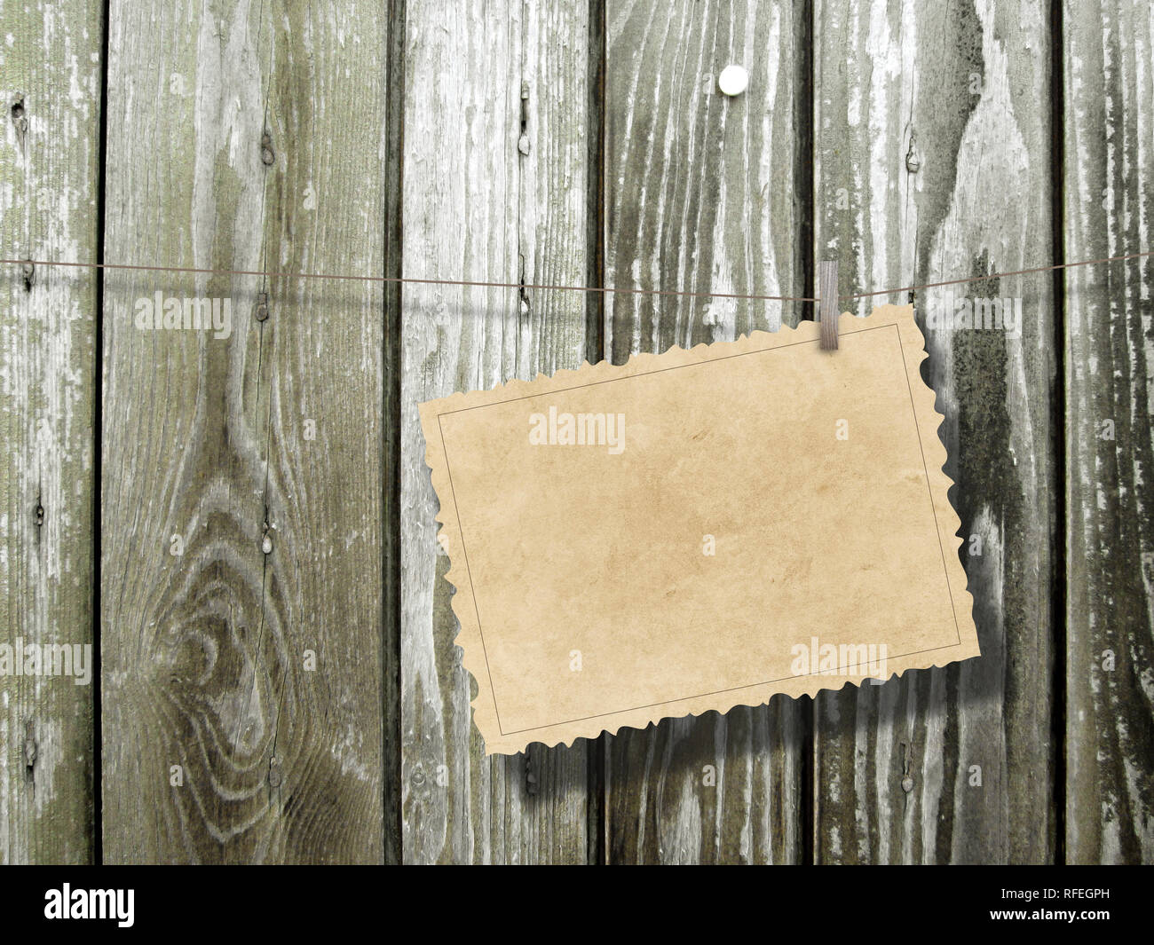 Blank postcard frame on weathered wooden planks background Stock Photo ...