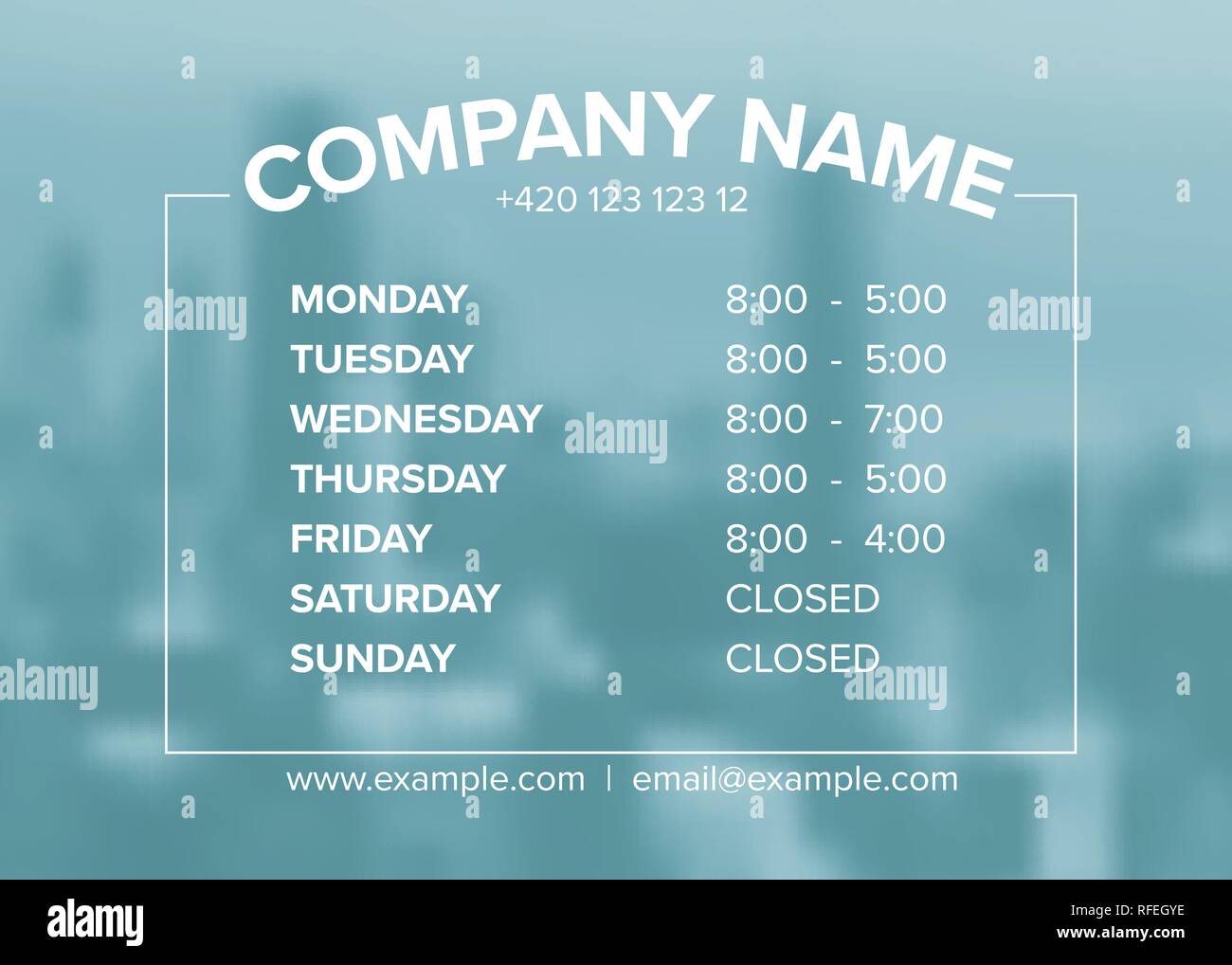 Opening and closing hours Stock Vector Images - Alamy