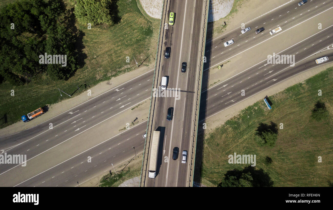 Expressway top view, Road traffic an important infrastructure Stock ...