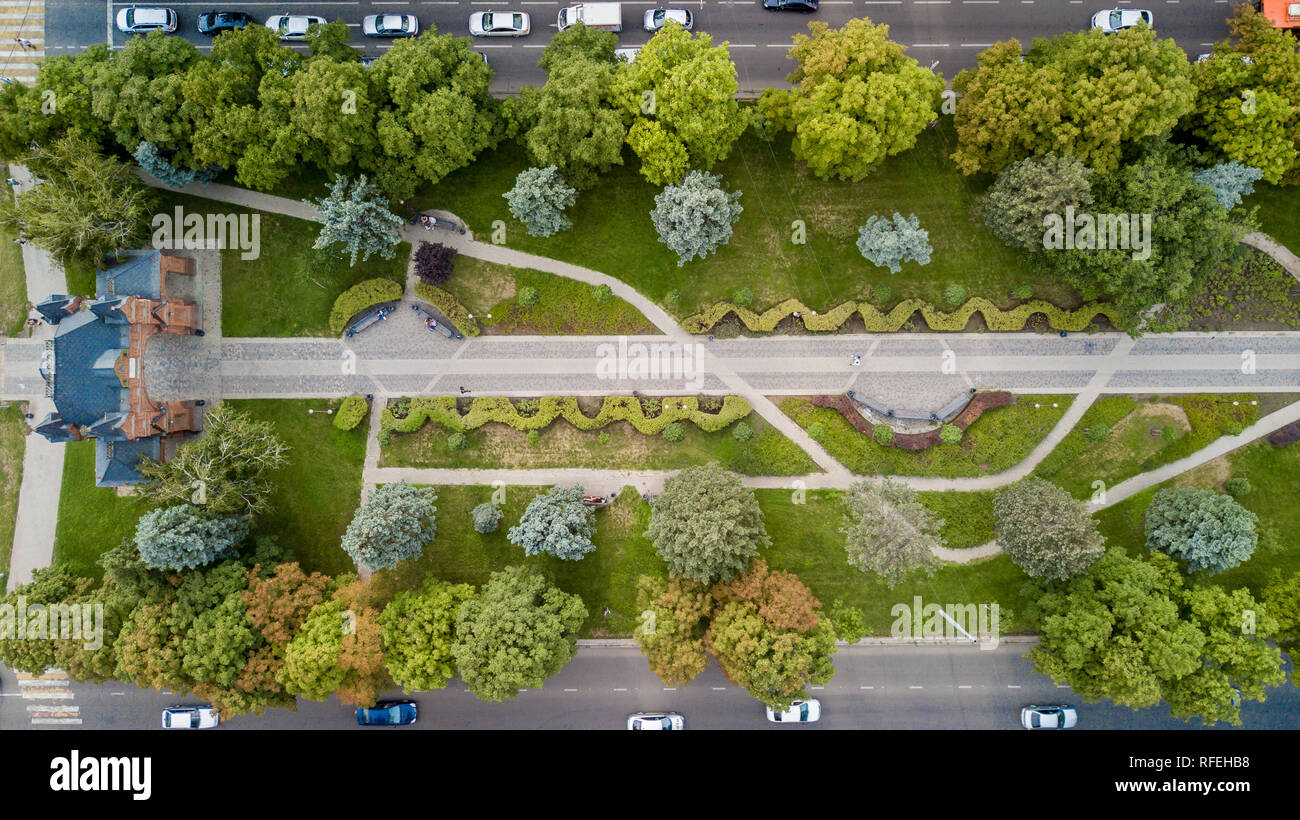 Top view road cars on speedway and city traffic Stock Photo - Alamy