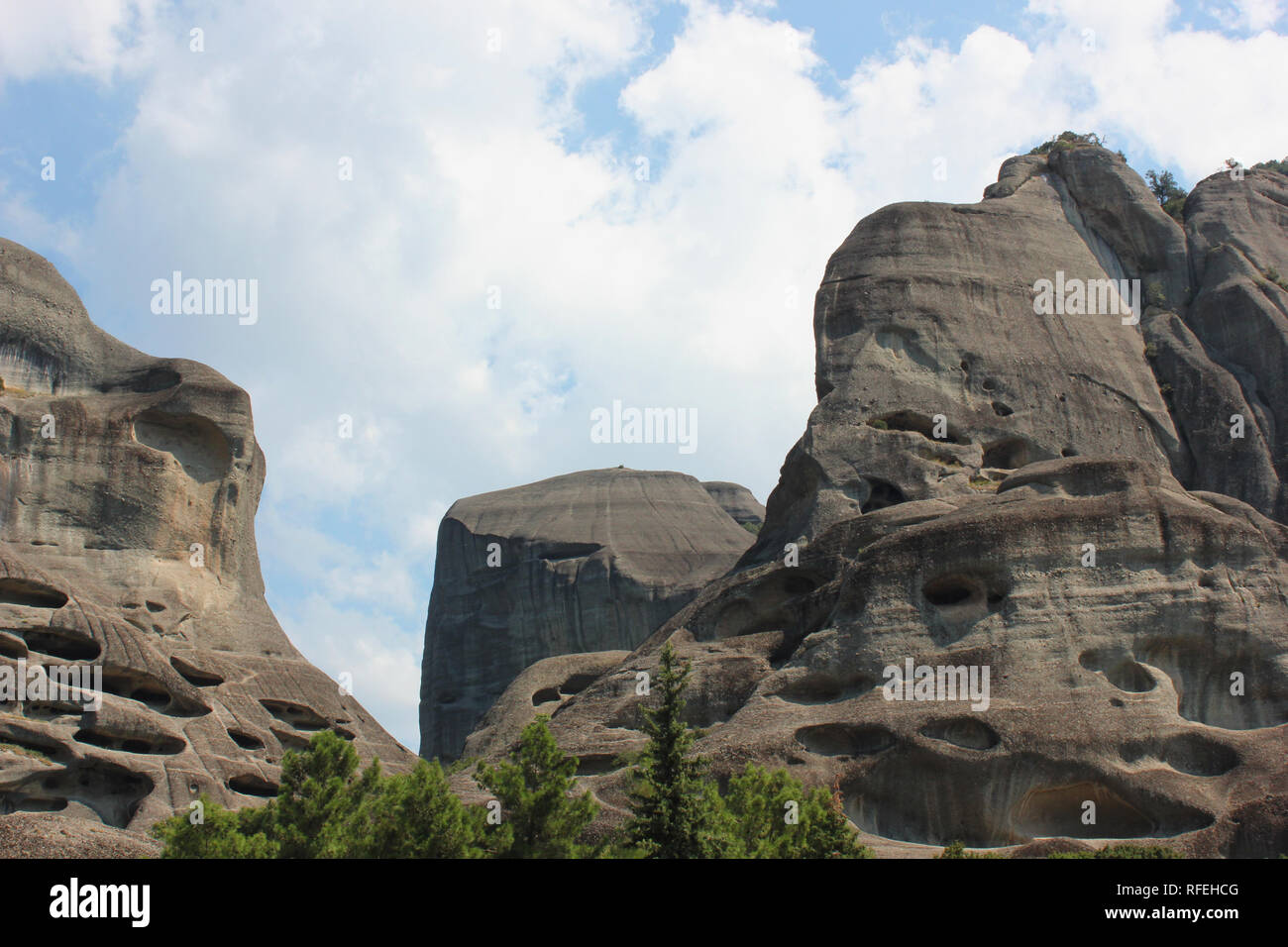Landscape of Meteora rock formation Kalambaka Greece Stock Photo - Alamy