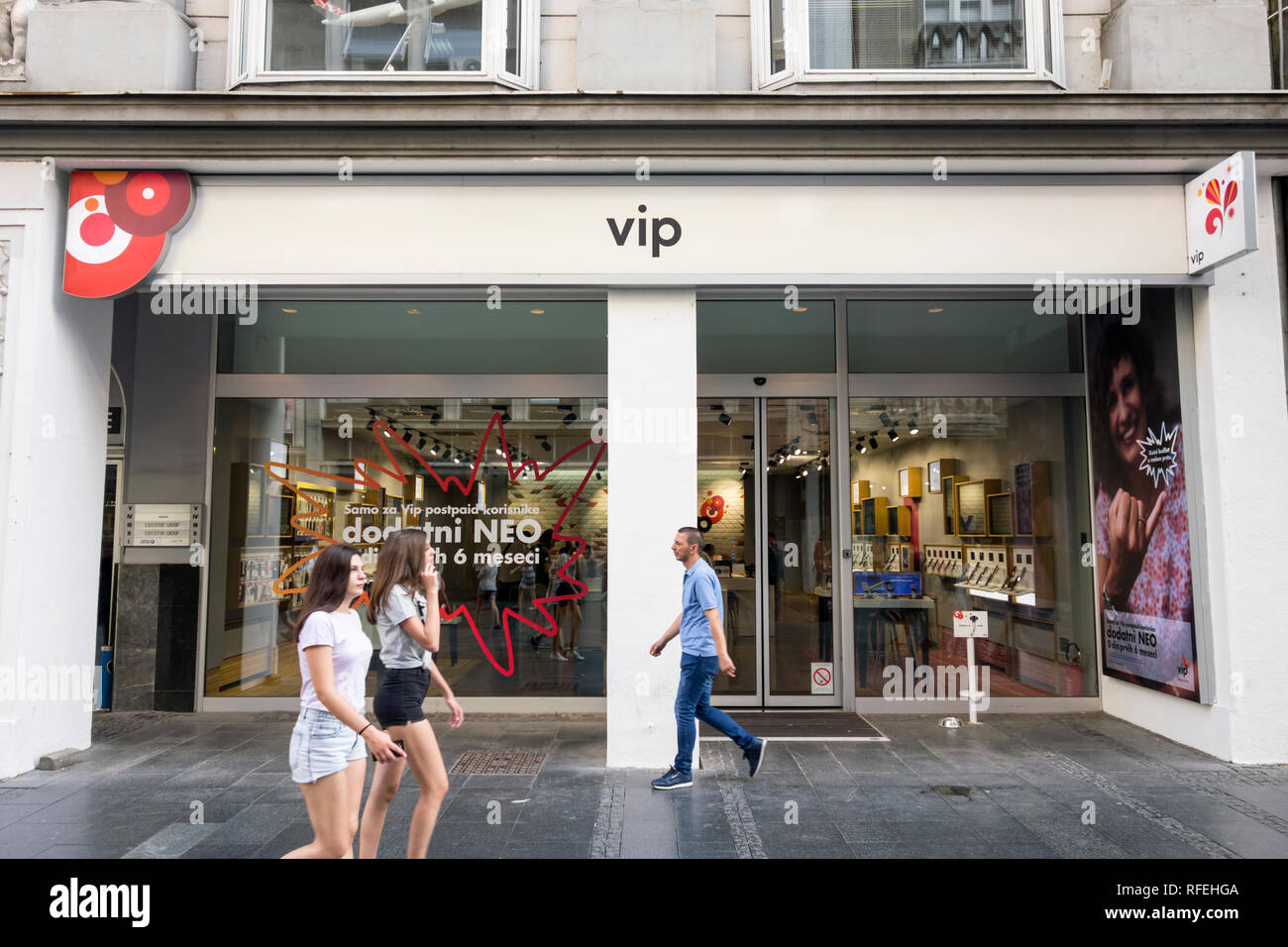 VIP telecom shop in Belgrade, Serbia Stock Photo - Alamy