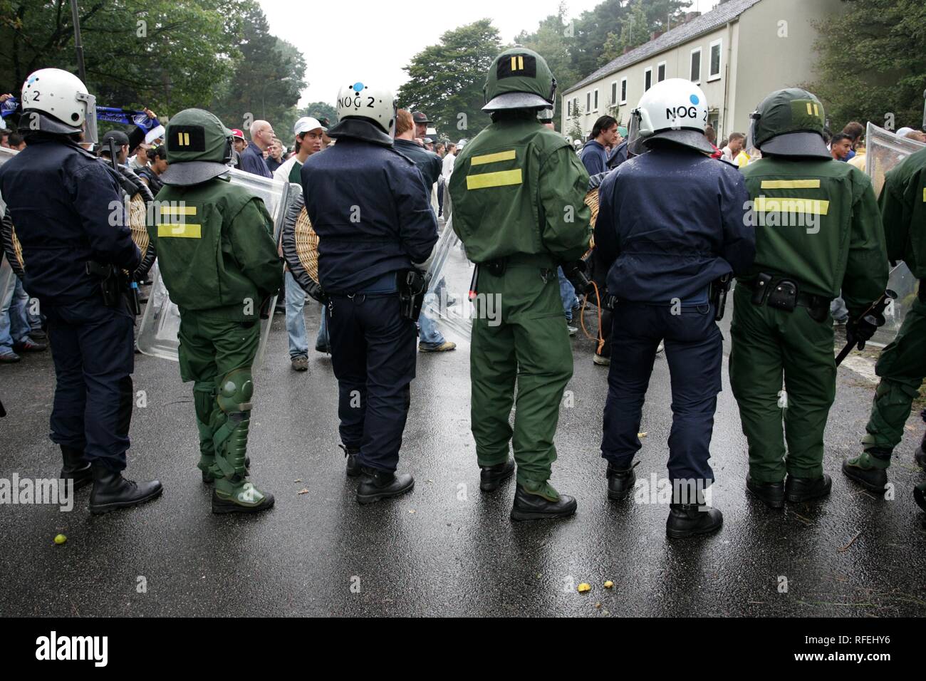Germany, Weeze : Police exercise of german and dutch police units ...