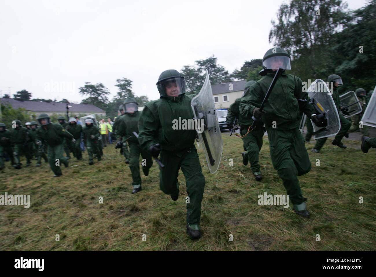 Germany, Weeze : Police exercise of german and dutch police units ...