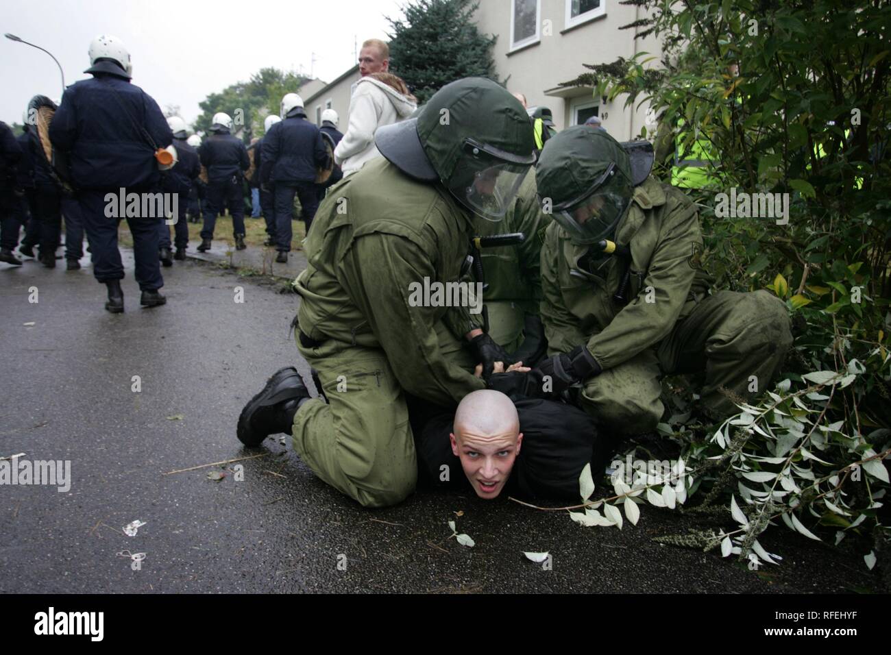 Germany, Weeze : Police exercise of german and dutch police units ...