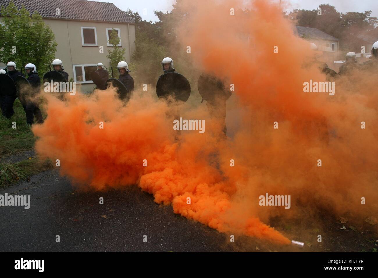 Germany, Weeze : Police exercise of german and dutch police units ...