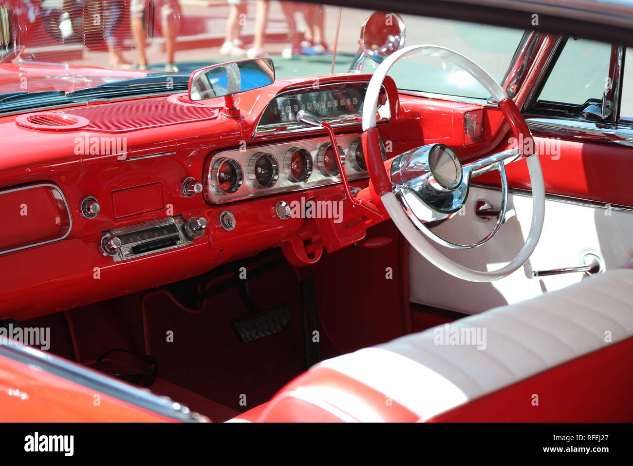 classic car red color Stock Photo - Alamy