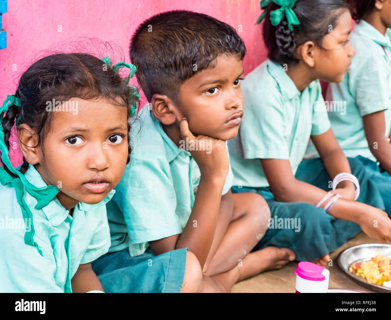 PUDUCHERRY, TAMIL NADU, INDIA - DECEMBER Circa, 2018. Unidentified poor ...