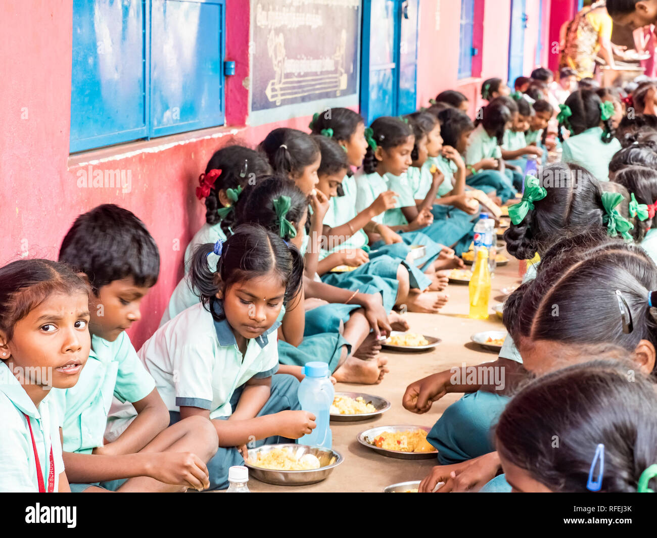 PUDUCHERRY, TAMIL NADU, INDIA - DECEMBER Circa, 2018. Unidentified poor ...