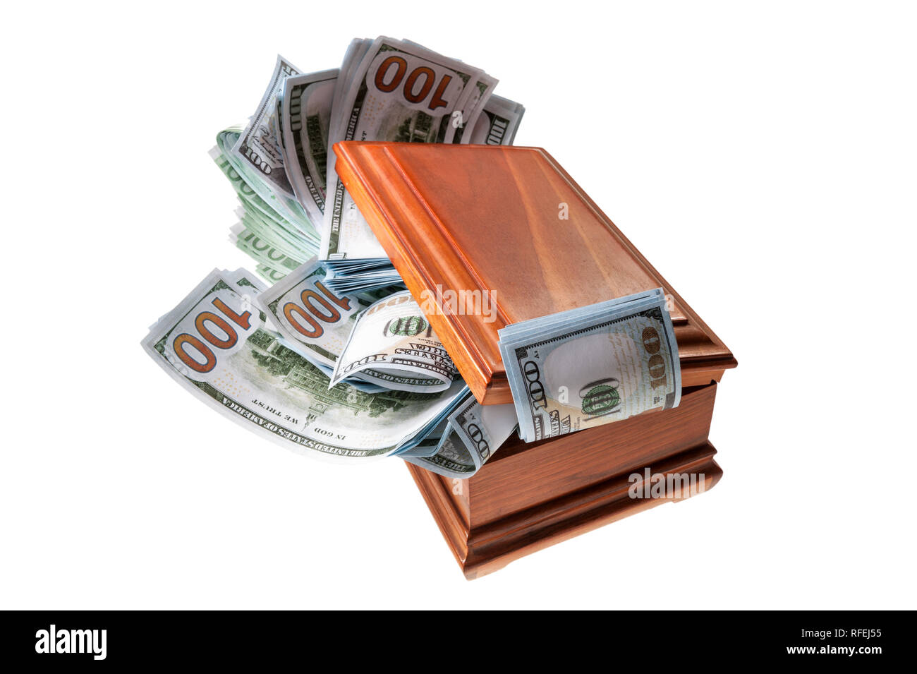 Hundred dollar bills in box hi-res stock photography and images - Alamy