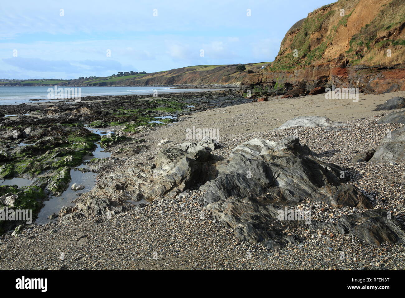 Pendower beach, Roseland peninsula, Cornwall, England,UK Stock Photo ...