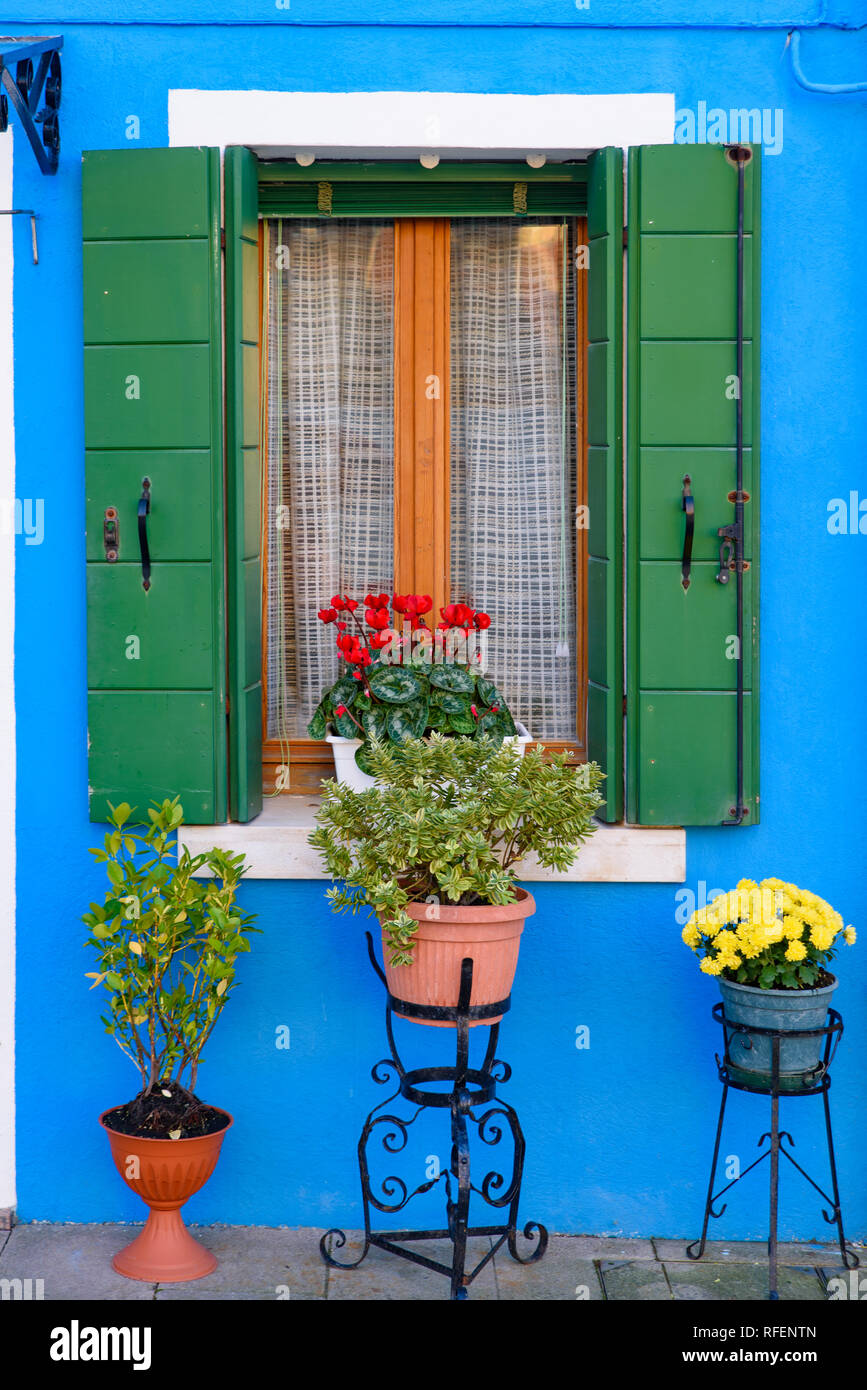 Mediterranean window decoration at Venice, Italy Stock Photo - Alamy