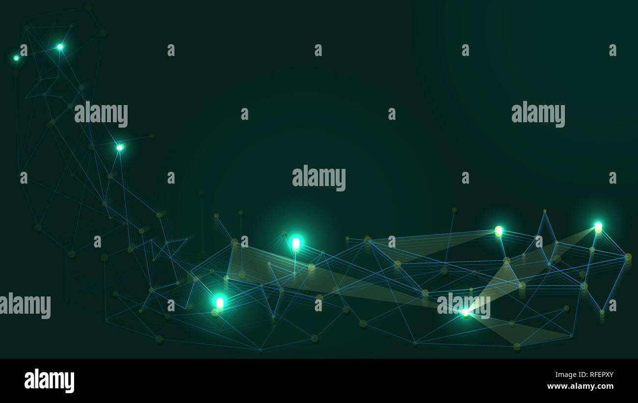 Abstract Technology Network Structure Background Futuristic Plexus Effect Computer Geometric