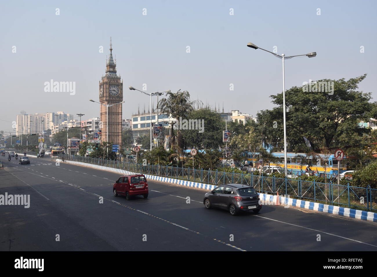 Kolkata, India. 25th January 2019. The Big Ben replica or the Kolkata ...