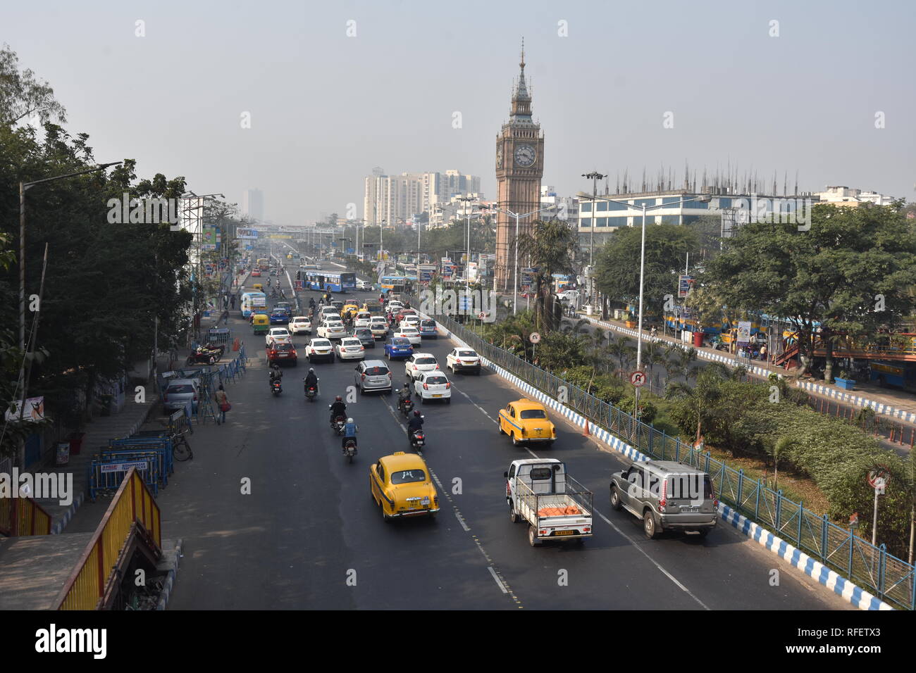 Kolkata, India. 25th January 2019. The Big Ben replica or the Kolkata ...